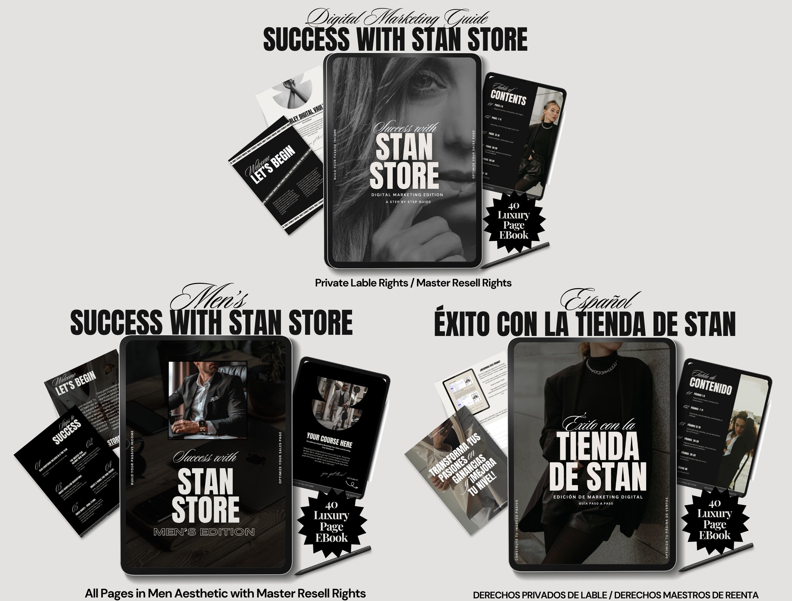 Stan Store Guide, Step by Step, Setting up Stan Store, English, Spanish ...