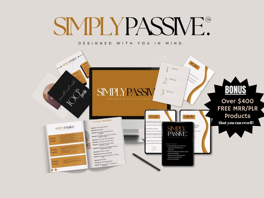 Simply Passive Digital Marketing Course, Master Resell Rights, Faceless ...
