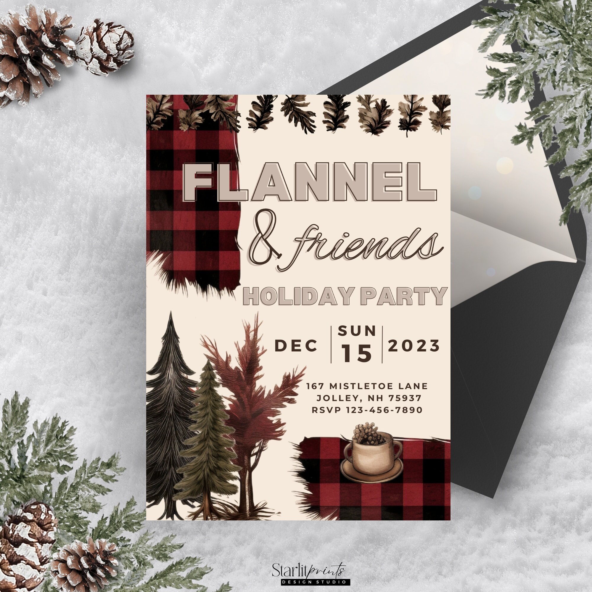 Flannel and Friends Invitation Evite Friends Party, Adult Flannel Party ...
