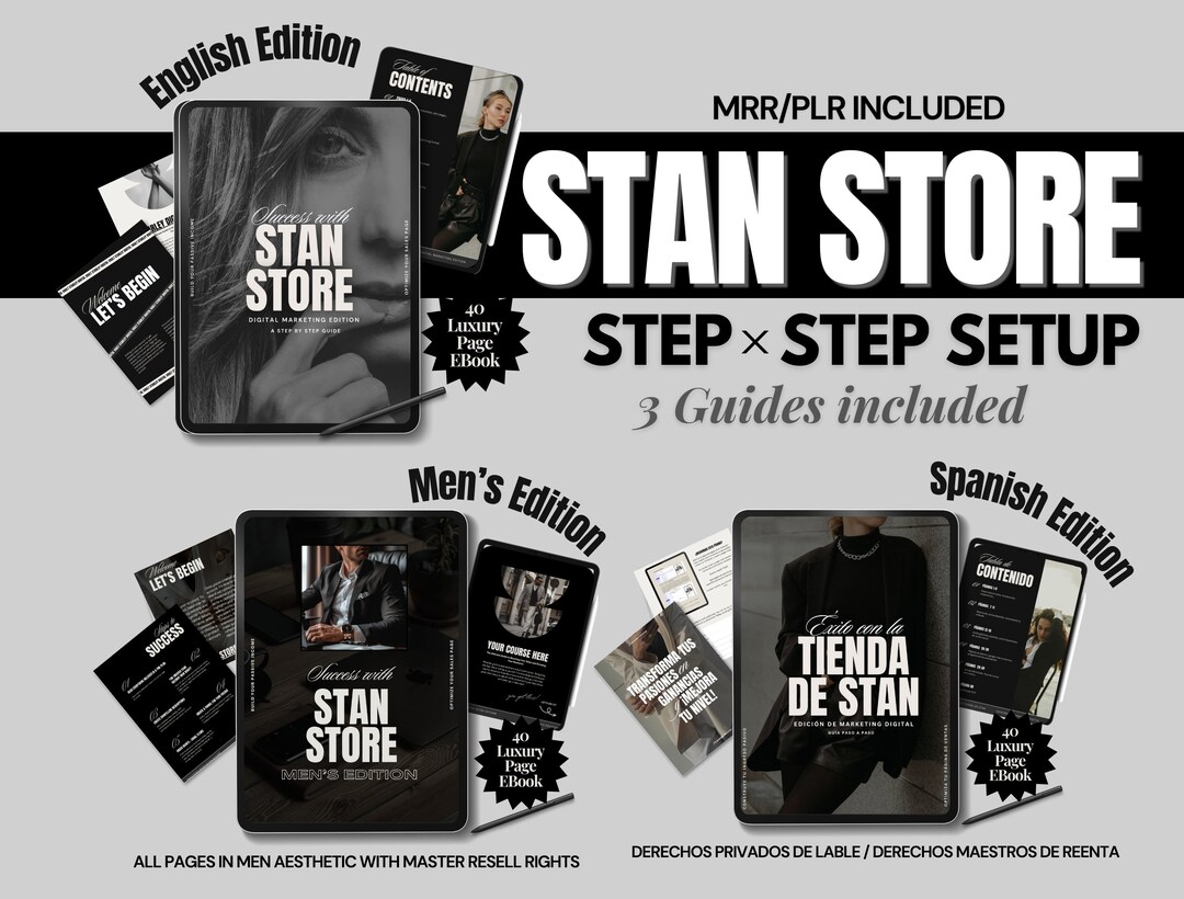 Stan Store Guide, Step by Step, Setting up Stan Store, English, Spanish ...
