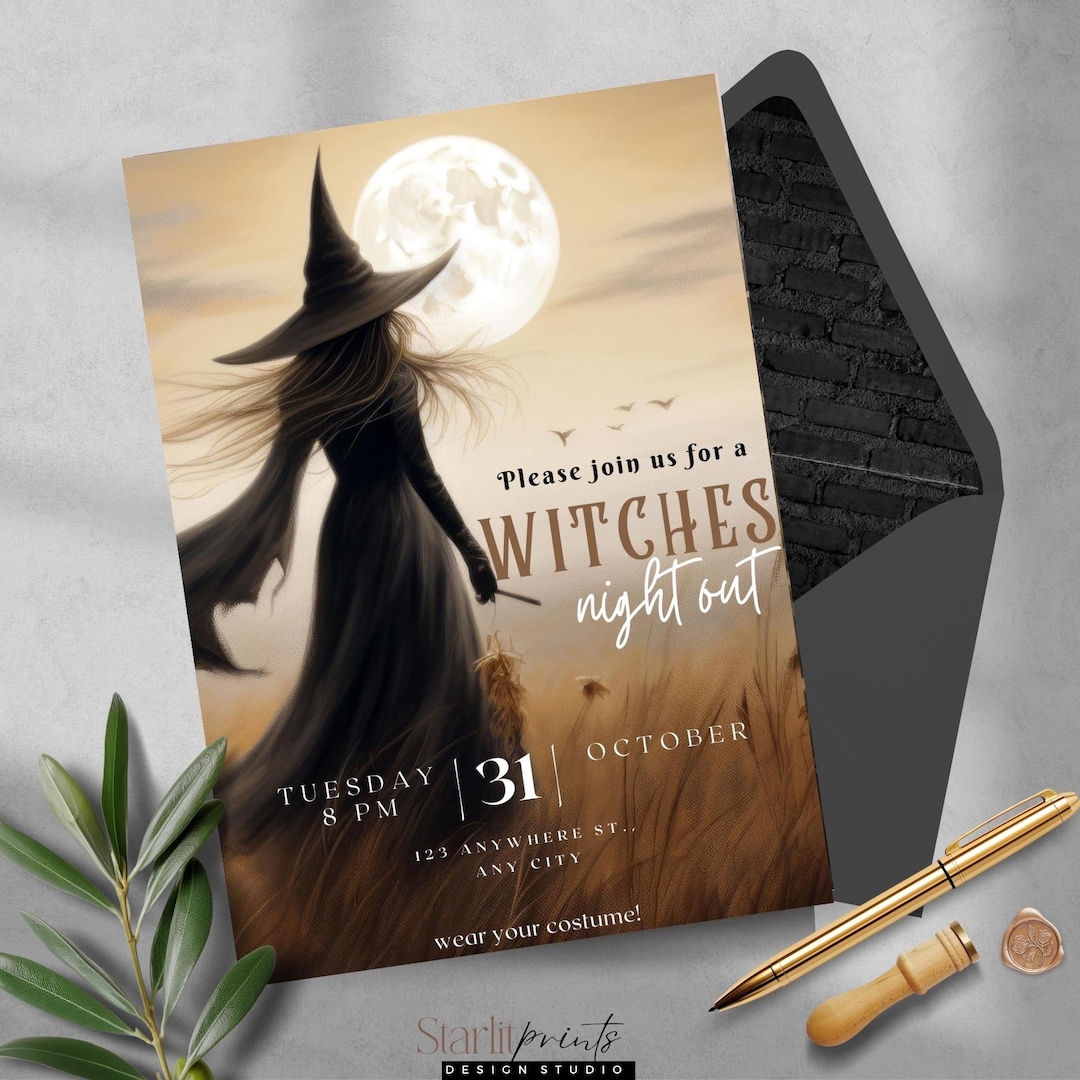 Witches Night Out | EDITABLE Halloween Party Invitation | Witches Night ...