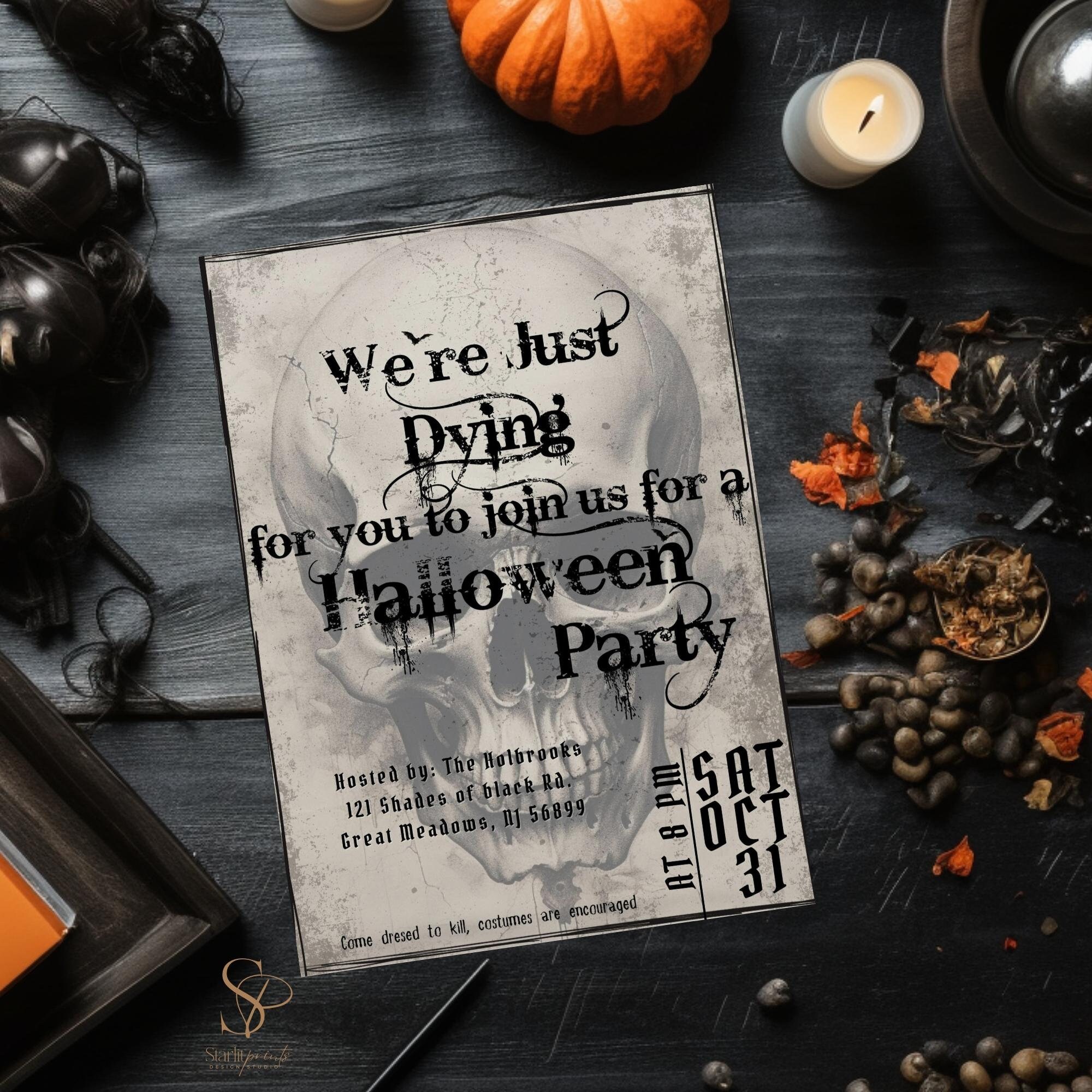 Halloween Invitation Editable Spooky Costume Party Invite Adult