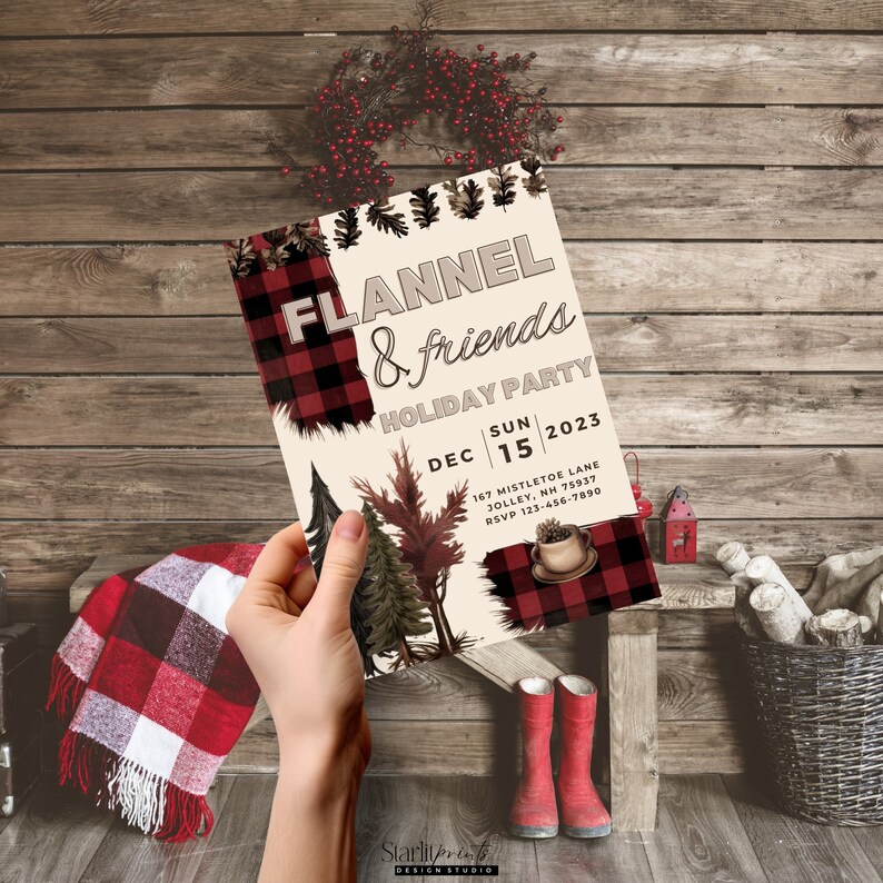 Flannel and Friends Invitation Evite Friends Party, Adult Flannel Party ...