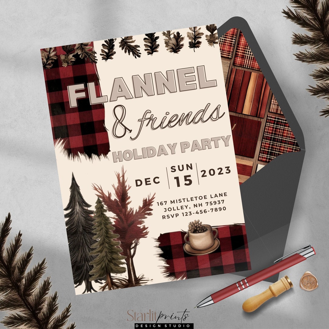 Flannel and Friends Invitation Evite Friends Party, Adult Flannel Party ...