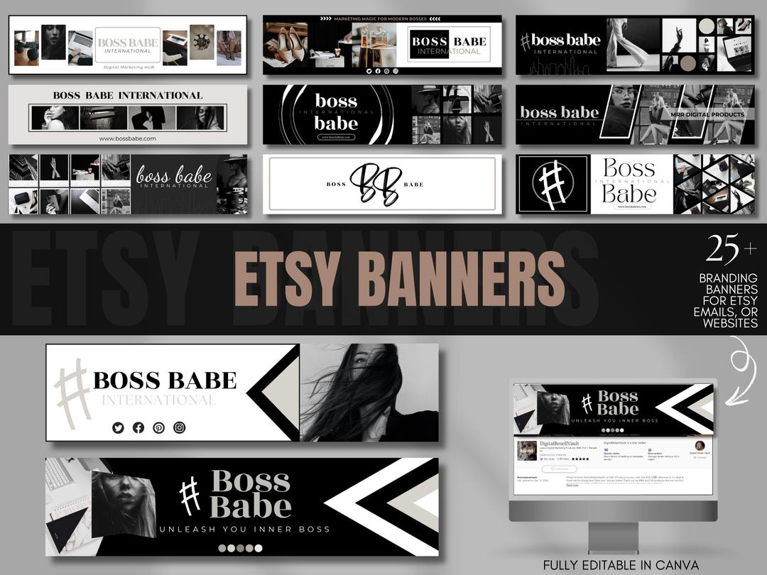 Etsy Banner & Branding Kit | Luxury Canva Banners and Website Graphics ...
