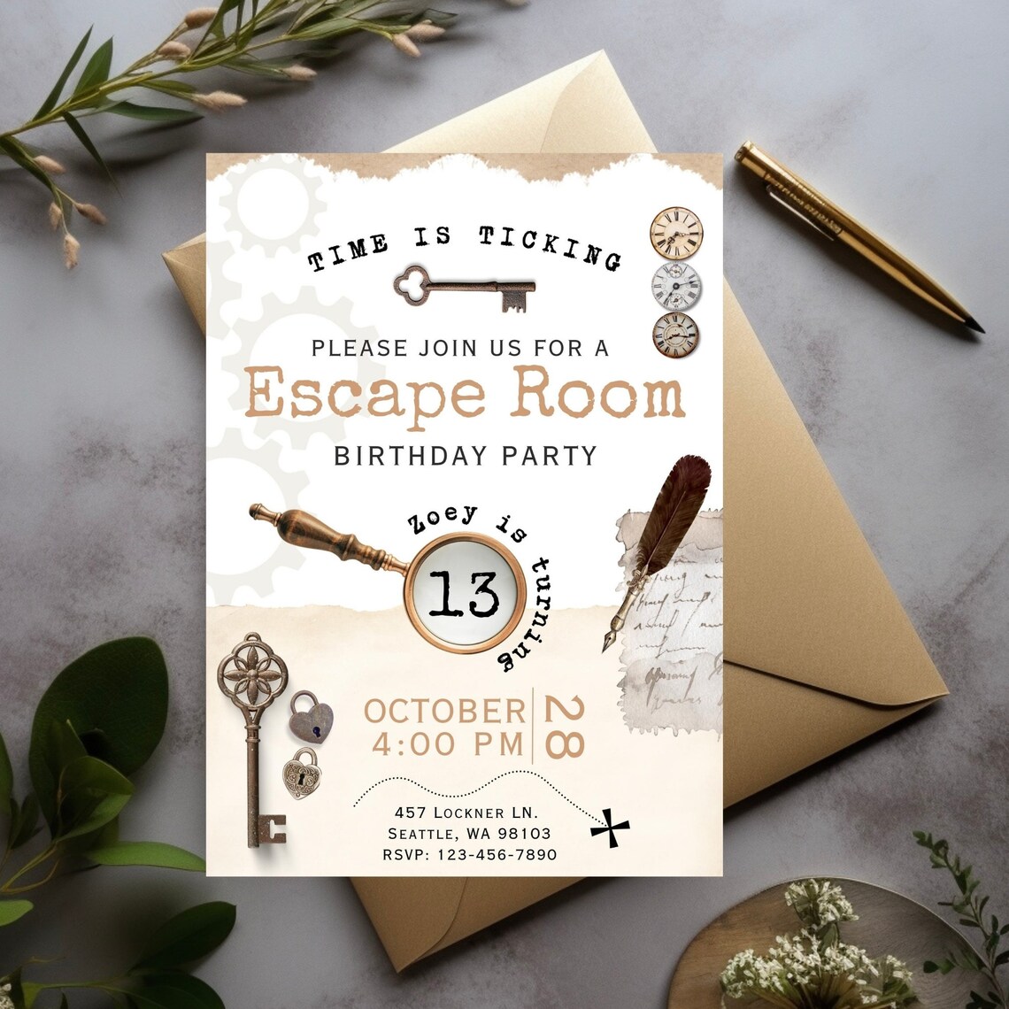 Escape Room Birthday Invitation, Mystery Birthday Invitation, Party ...