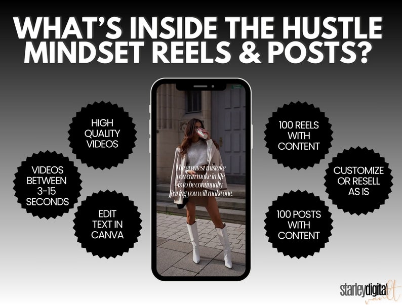 Instagram Reels | 200 Hustle Mindset Boss Babe Reels | 100 Reels & 100 Posts | Master Resell ...