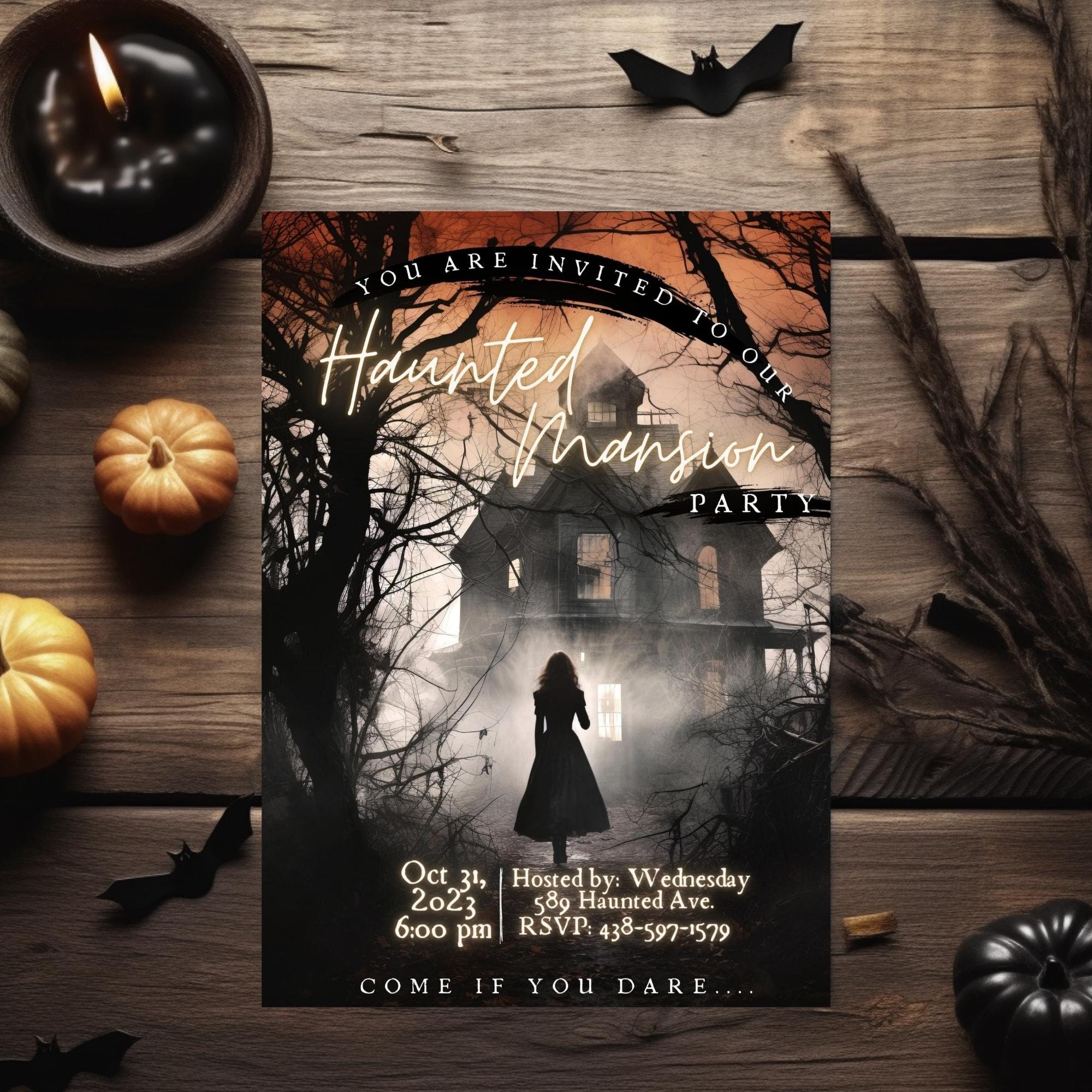 Haunted House Party Invitation Mobile Video Invite Editable Phone ...