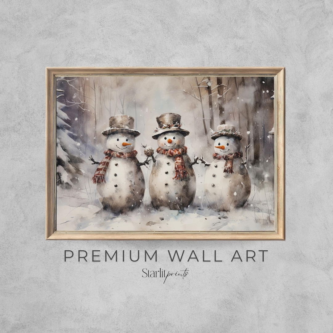 Winter Wall Art, Winter Prints, Christmas Decor, Snowman, Snowmen ...
