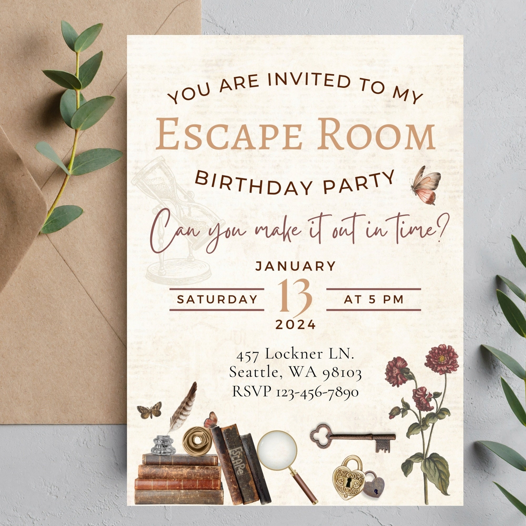 Escape Room Birthday Invitation, Printable Mystery Birthday, Party ...
