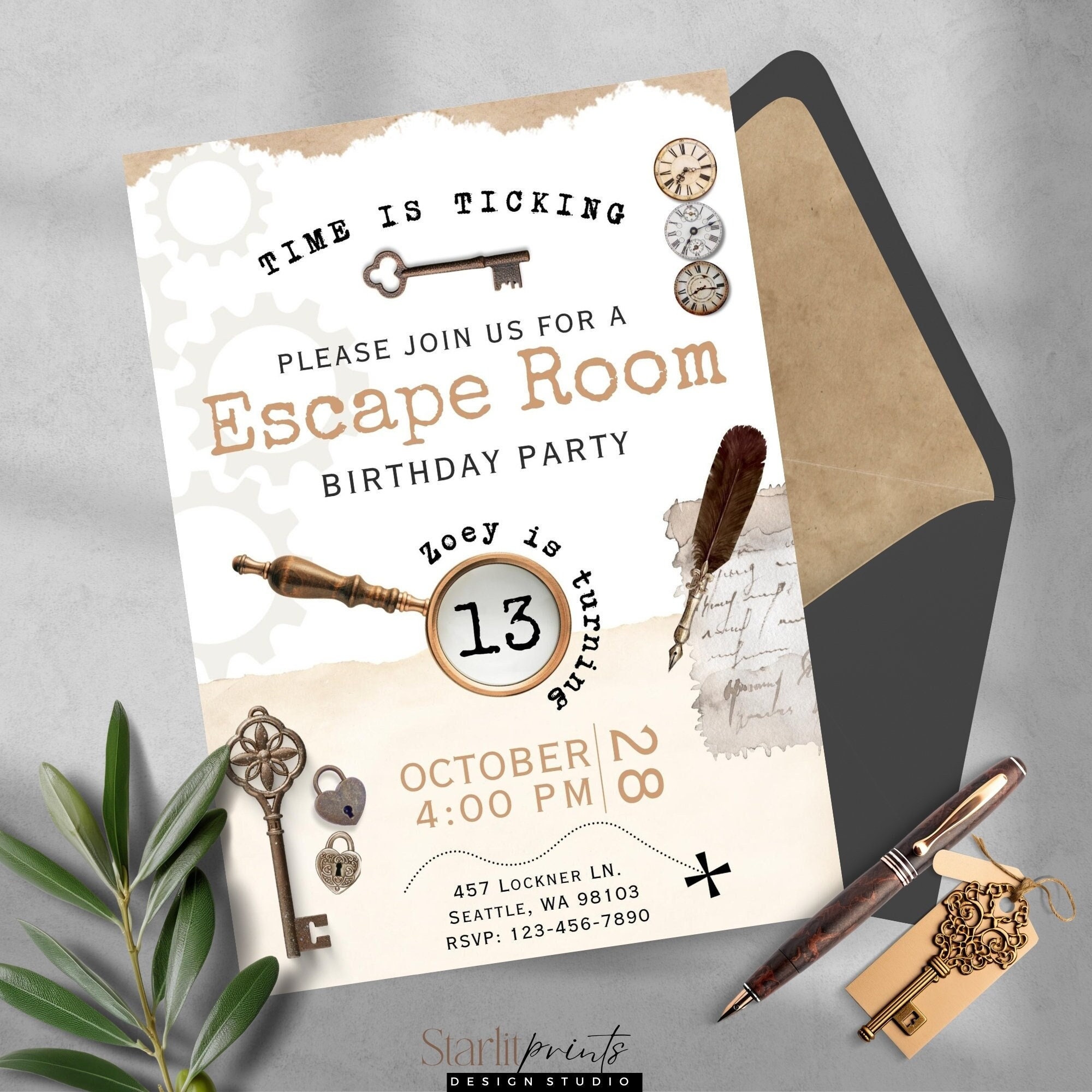 Escape Room Birthday Invitation Mystery Birthday Invitation - Etsy