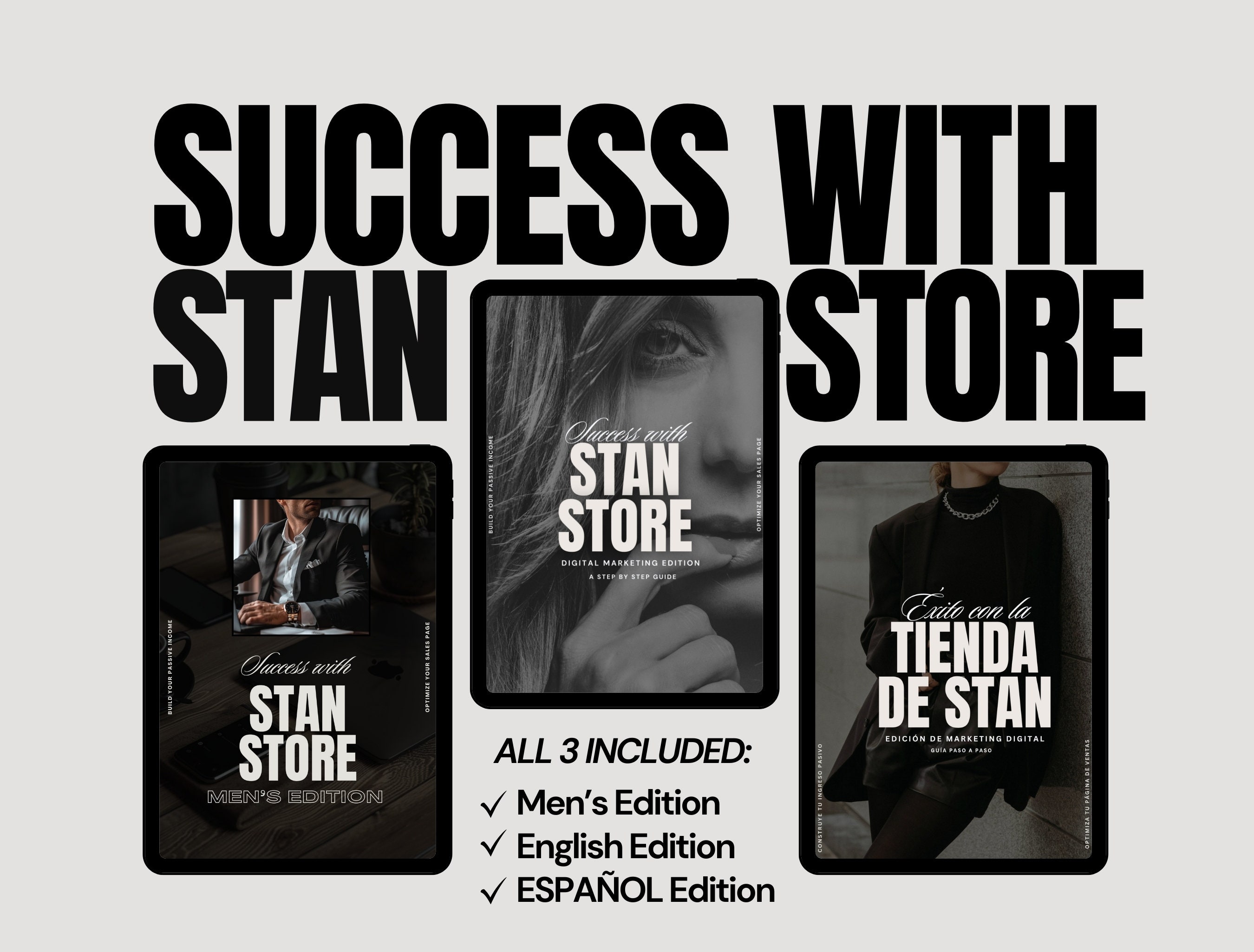 Stan Store Guide, Step by Step, Setting up Stan Store, English, Spanish ...