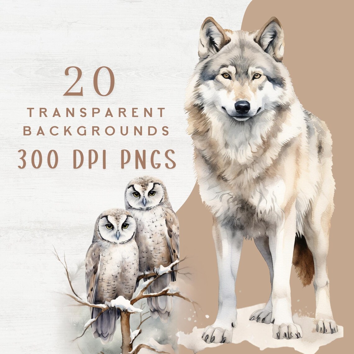 Woodland Animals Watercolor Clipart, Woodsy Forest Animals, Winter ...