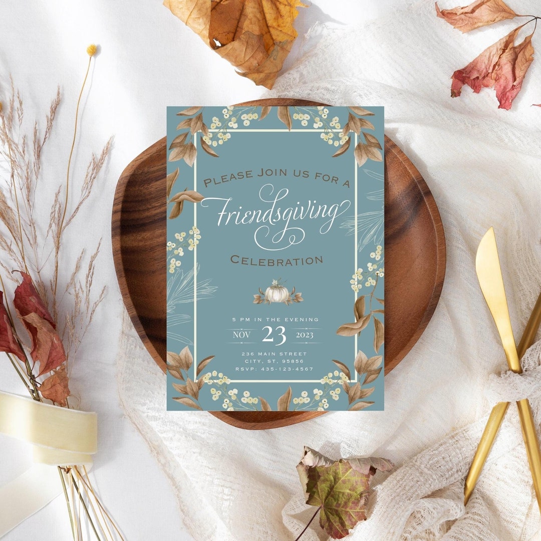 Friendsgiving Invite Editable, Thanksgiving Invite, Friends Party ...