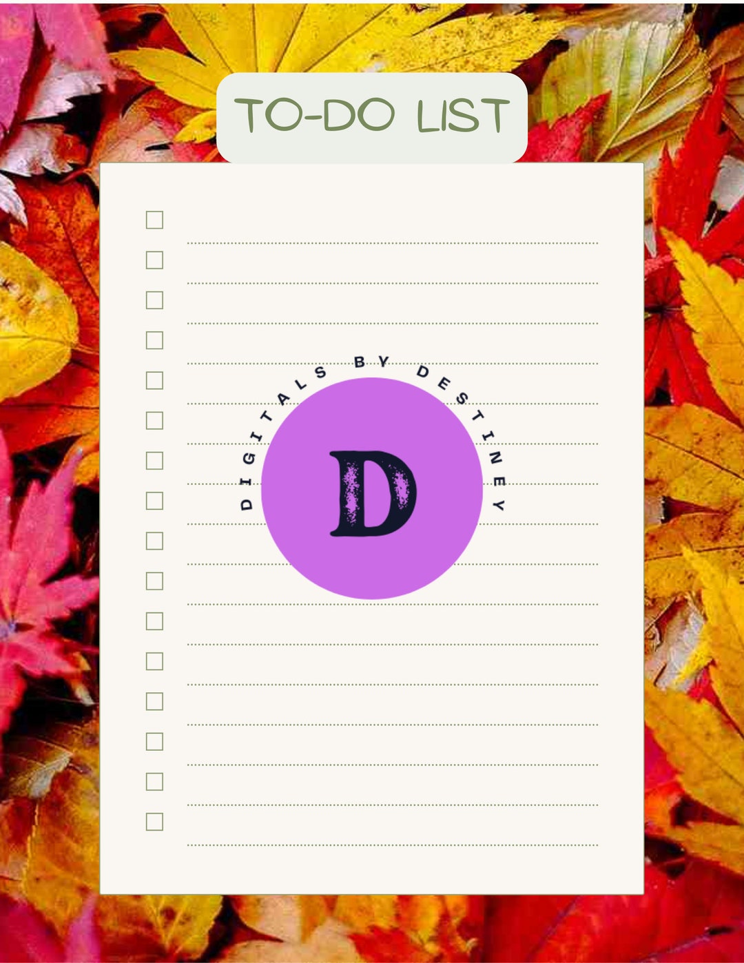 Fall Themed to Do List - Etsy