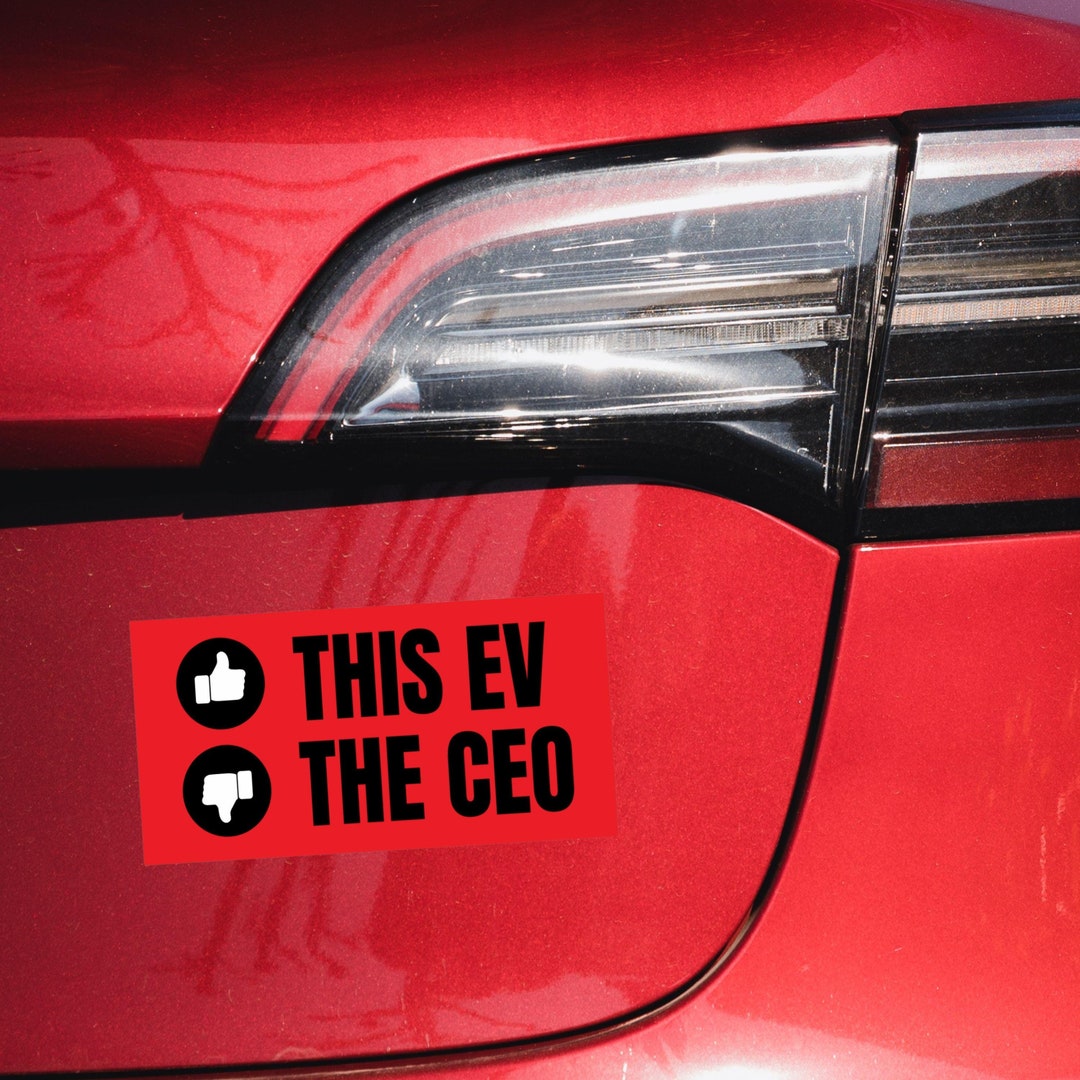 Tesla Bumper Sticker, Anti Elon Musk, Electric Vehicle Lover Gift, Anti ...