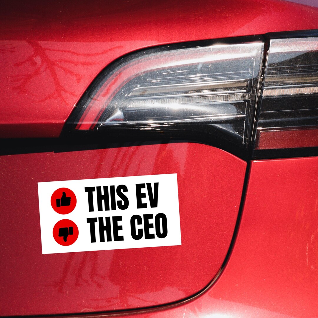 Tesla Bumper Sticker, Anti Elon Musk, Electric Vehicle Lover Gift, Anti ...