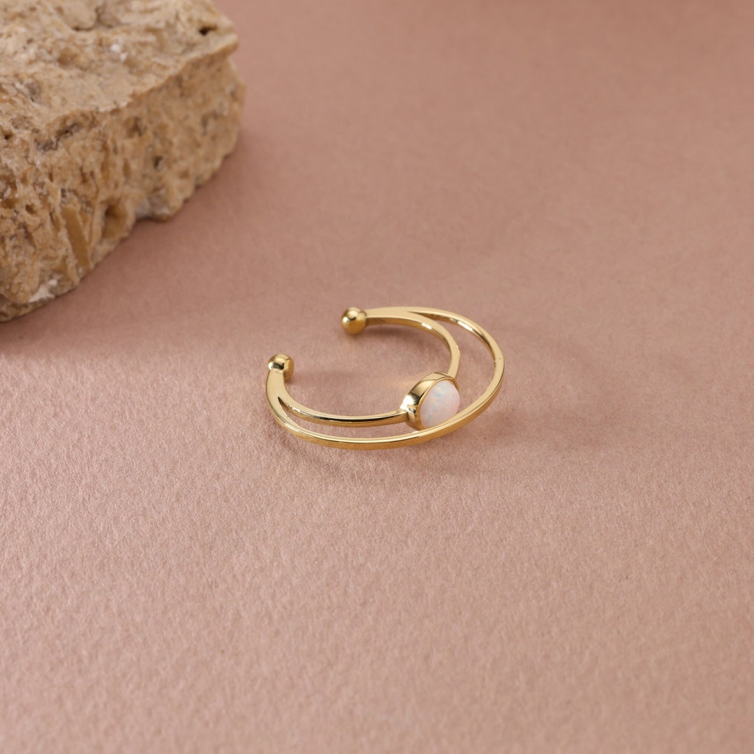 Planet Saturn Adjustable Ring, Saturn Opal Stud Ring, Fire Opal Ring ...