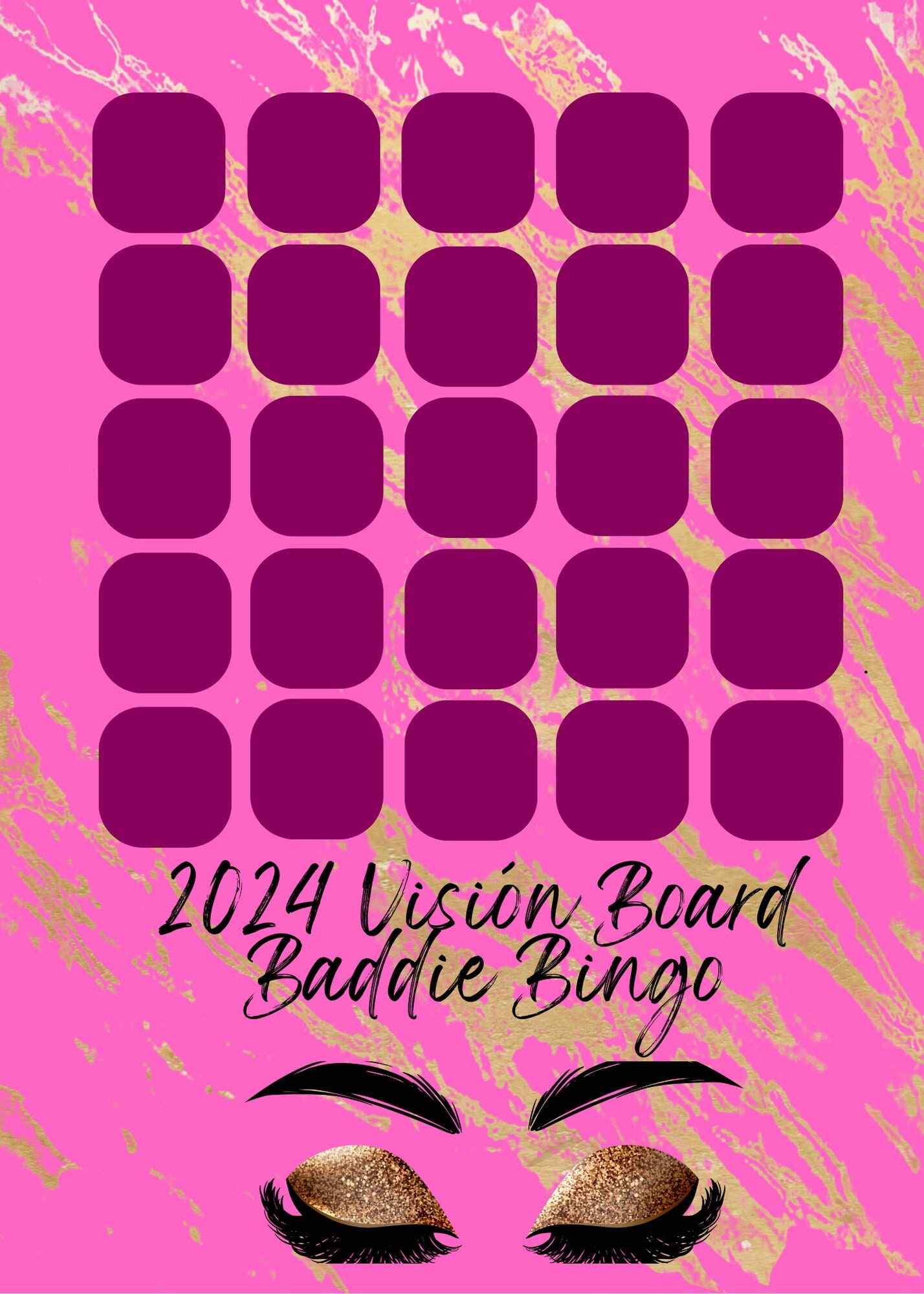 2024 Vision Board Bingo Card baddie Edition - Etsy