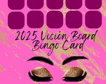 Pink Heart Vision Board Bingo Card - Etsy