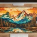 Mountain Desk Mat, Sunset Desk Decor, Scenic Office Accessory ...
