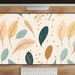Boho Desk Mat - Playful Golden Autumn Leaves Pattern - Etsy