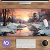 Majestic Mountain Sunset Desk Mat Serene Nature Landscape, Calming ...