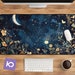 Enchanting Celestial Desk Mat Night Landscape, Whimsical Floral Art ...