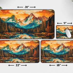 Mountain Desk Mat, Sunset Desk Decor, Scenic Office Accessory ...