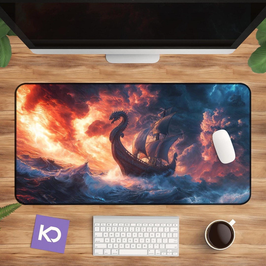 Viking Gaming Desk Mat - Adventure Majestic Fantasy Mousepad for Him - Etsy