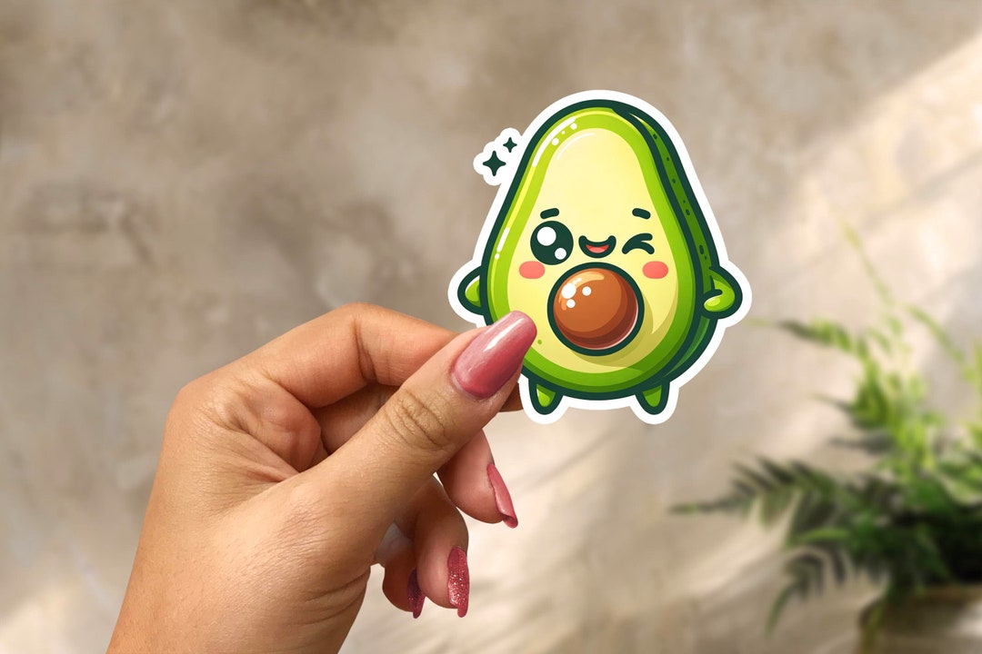 Cute Avocado Sticker | Adorable Kawaii Laptop Decal, Cute and Trendy ...