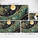 Celestial Desk Mat Gold Floral Moon Design Boho Galaxy Desk Protector ...