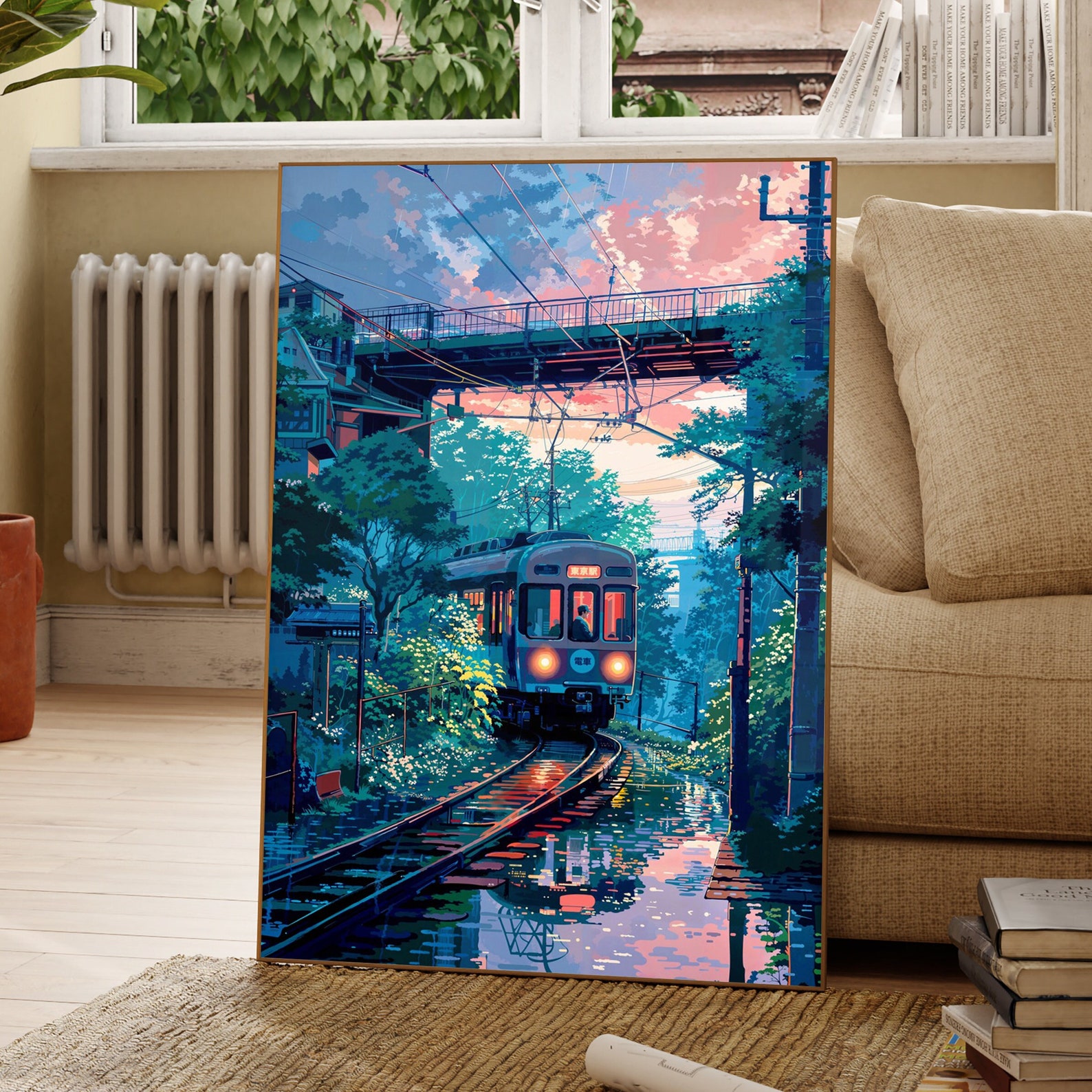 Anime Train Art Print: Vaporwave Lofi Hip Hop (multiple Sizes) - Etsy