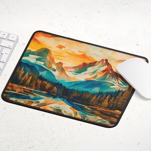Mountain Desk Mat, Sunset Desk Decor, Scenic Office Accessory ...