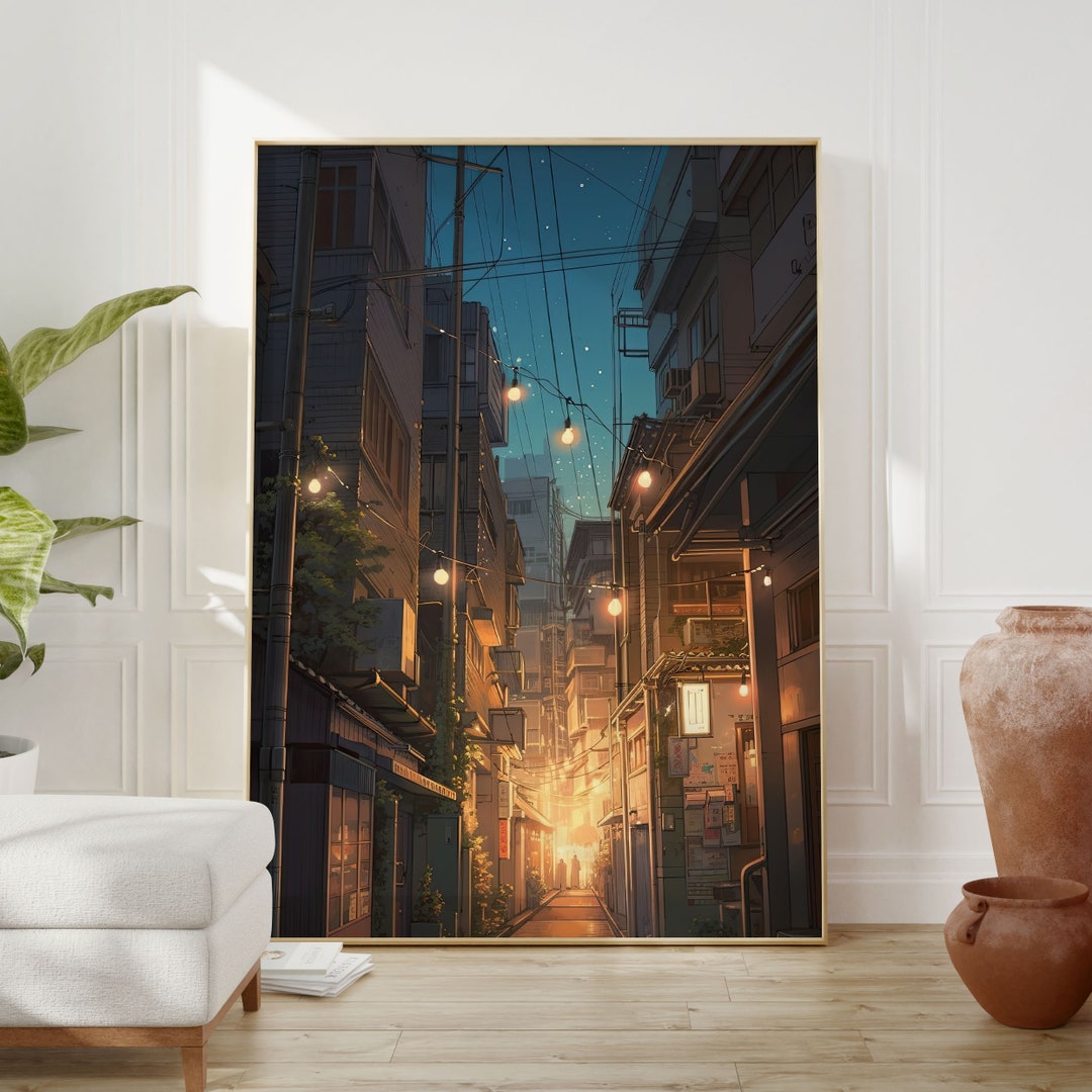 Anime Street Scene Poster: Lofi Hip Hop Bedroom Wall Art - Etsy