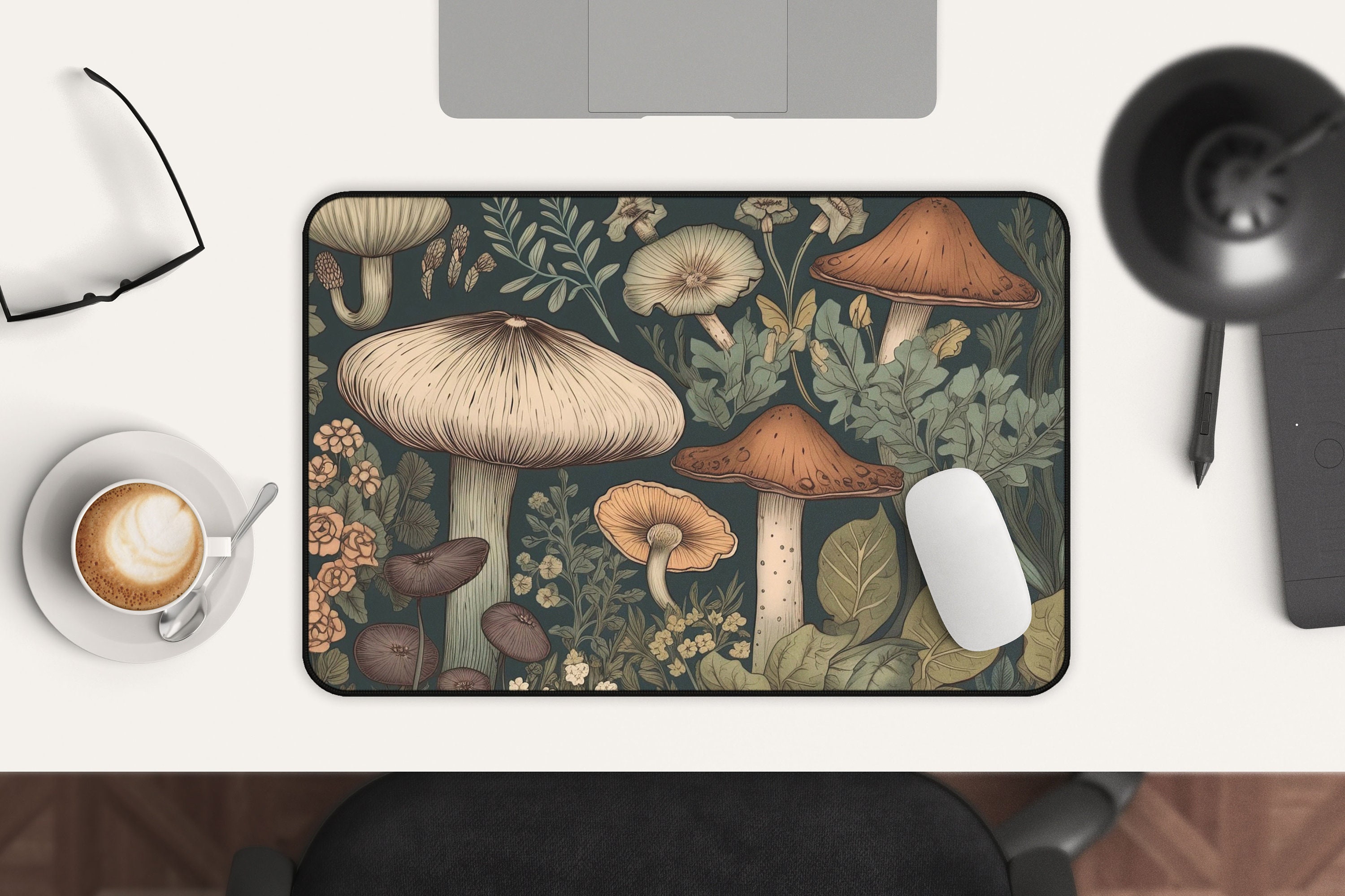 Mushroom Desk Mat: Botanical Cottagecore Office Decor - Etsy UK