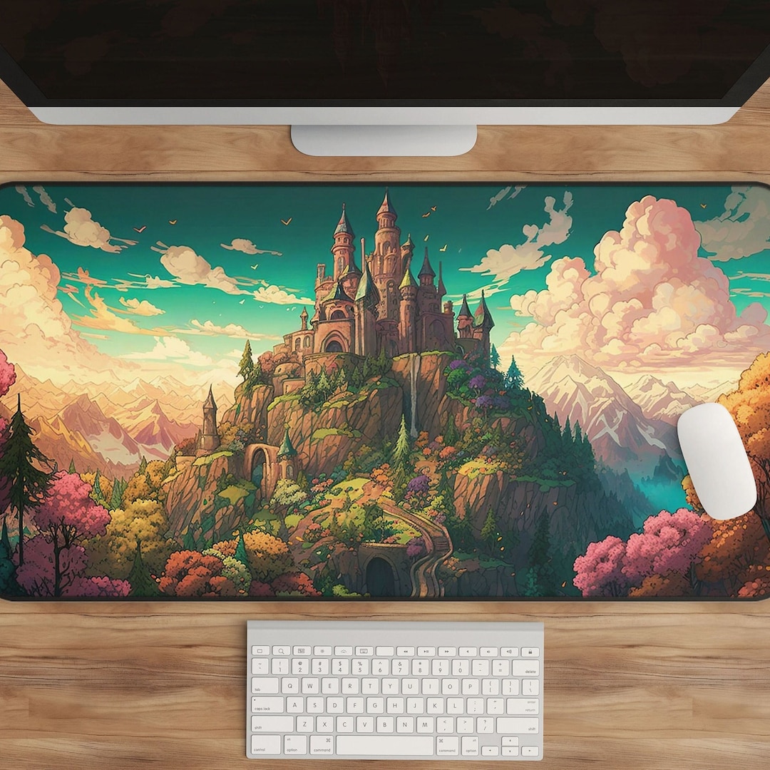 Enchanting Castle Desk Mat Fantasy Landscape Mousepad Fairy Tale Art ...
