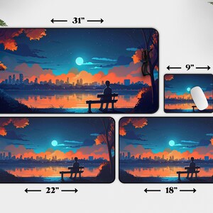 Night Sky Desk Mat With Lake Scene - Serene Workspace Decor With ...