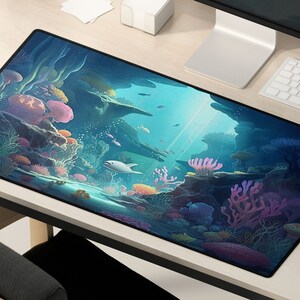 Underwater Desk Mat | Ocean Life Mat | Fish & Coral Design | Aquatic ...