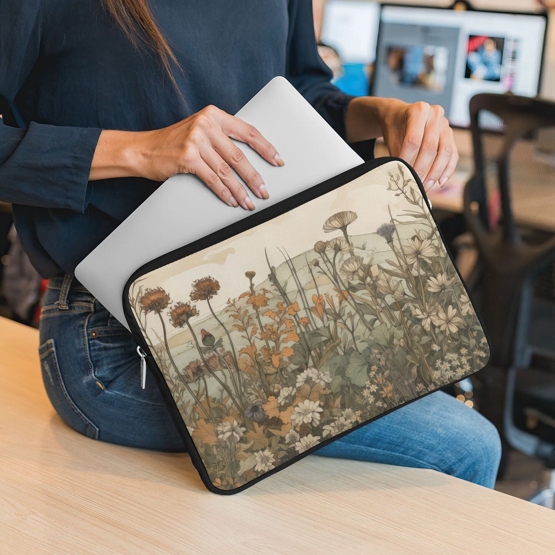 Vintage Aesthetic Laptop Sleeve | Cottagecore & Floral Design | Cute ...