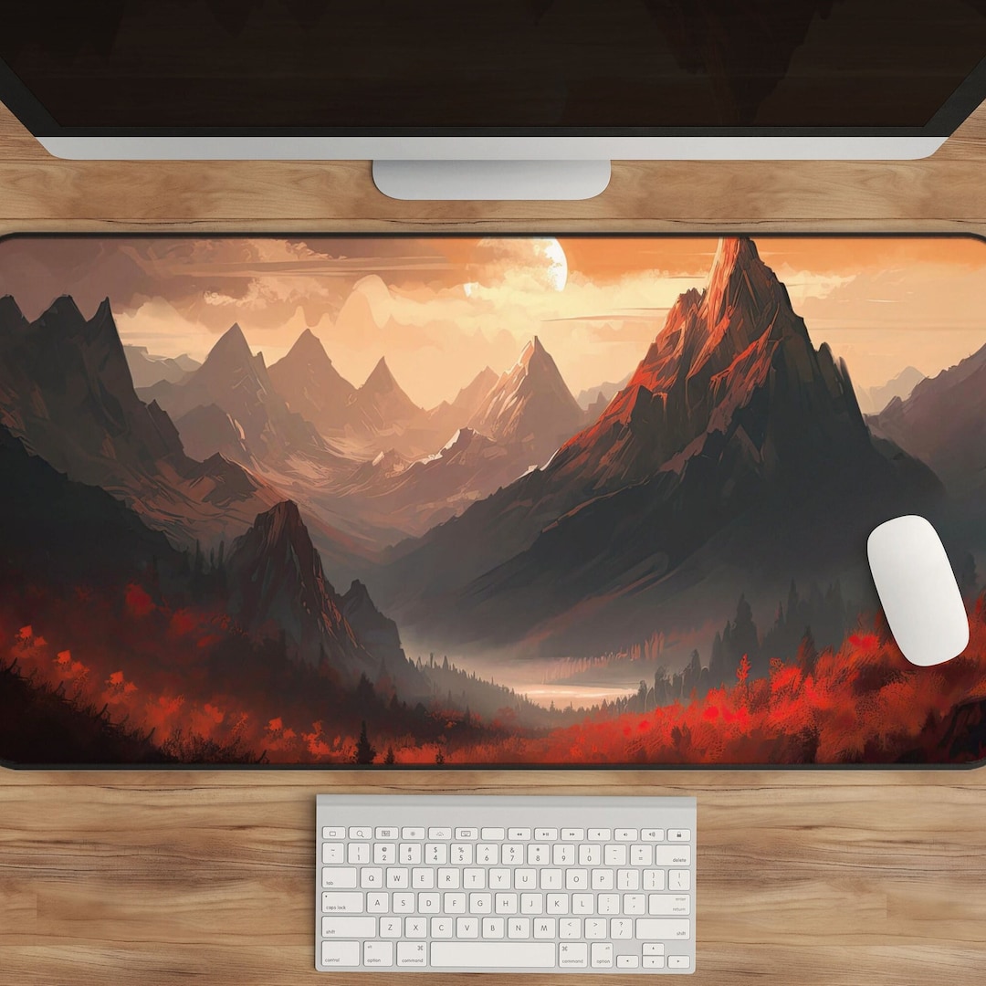 Mountain Desk Mat - Landscape Desk Pad - Nature Inspired Office Decor ...