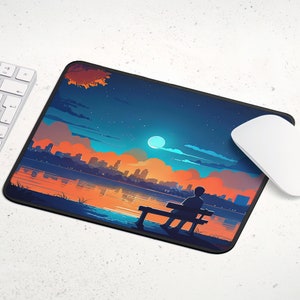 Night Sky Desk Mat With Lake Scene - Serene Workspace Decor With ...