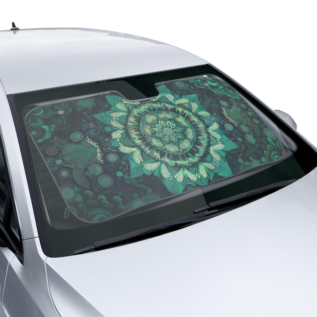 Mandala Windshield Sun Shade: Artistic UV Protection for Drivers Summer ...