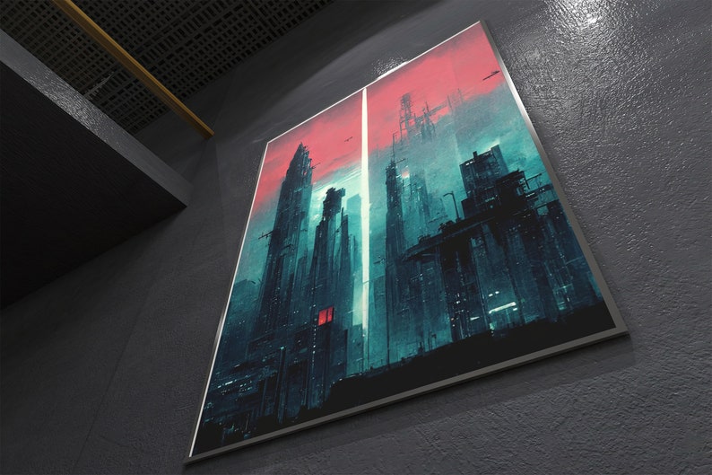 Sci Fi Neon Dystopian Wall Art Poster Museum Quality Paper - Etsy