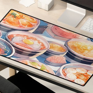 Kawaii Food Desk Mat: Featuring Anime-inspired Japanese - Etsy