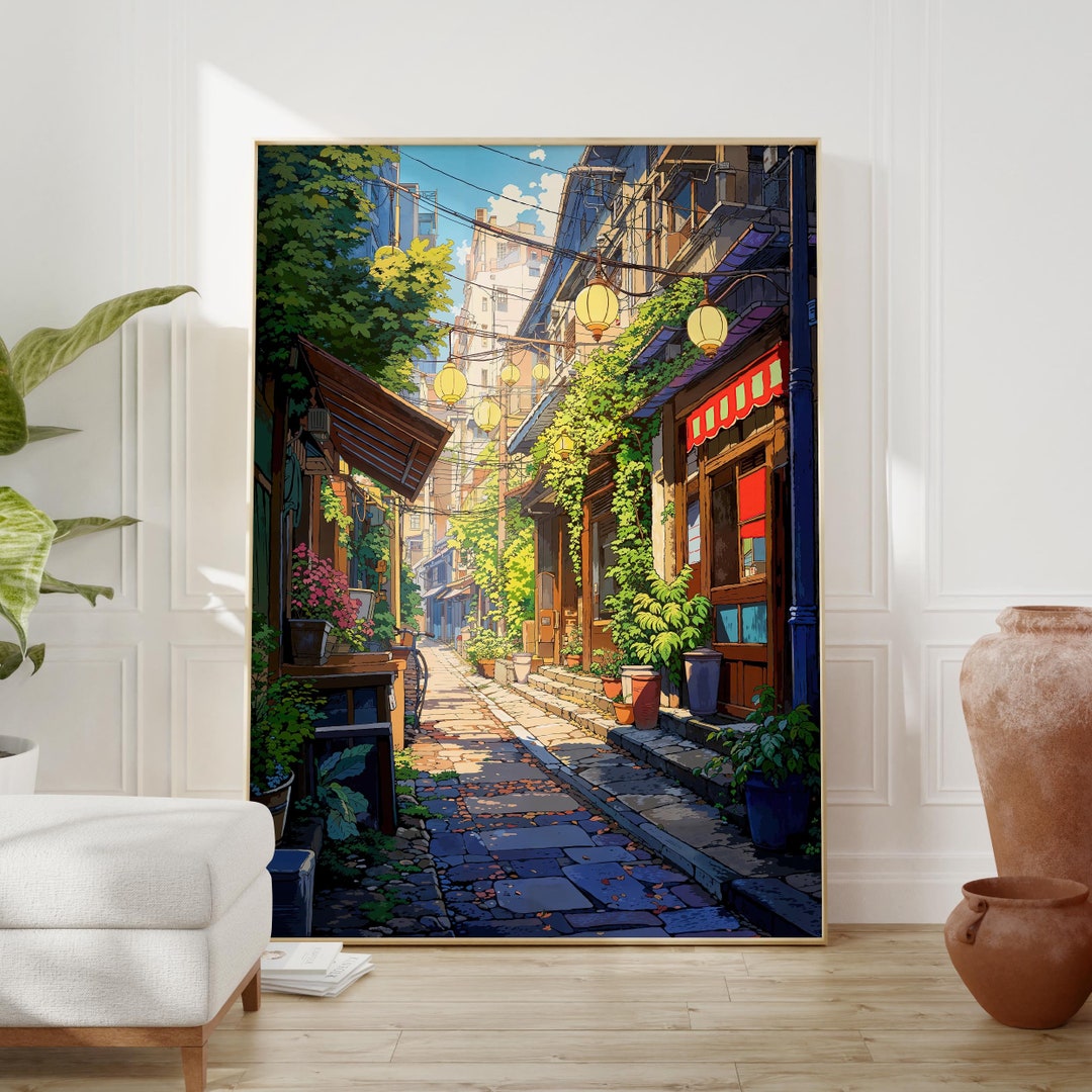 Lofi Anime Poster | Urban Japan Art for Modern Room Decor, Street Style ...