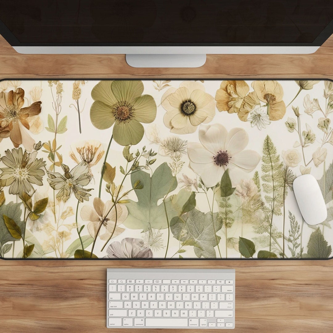 Botanical Cottagecore Desk Mat: Enhance Your Work From Home Experience ...