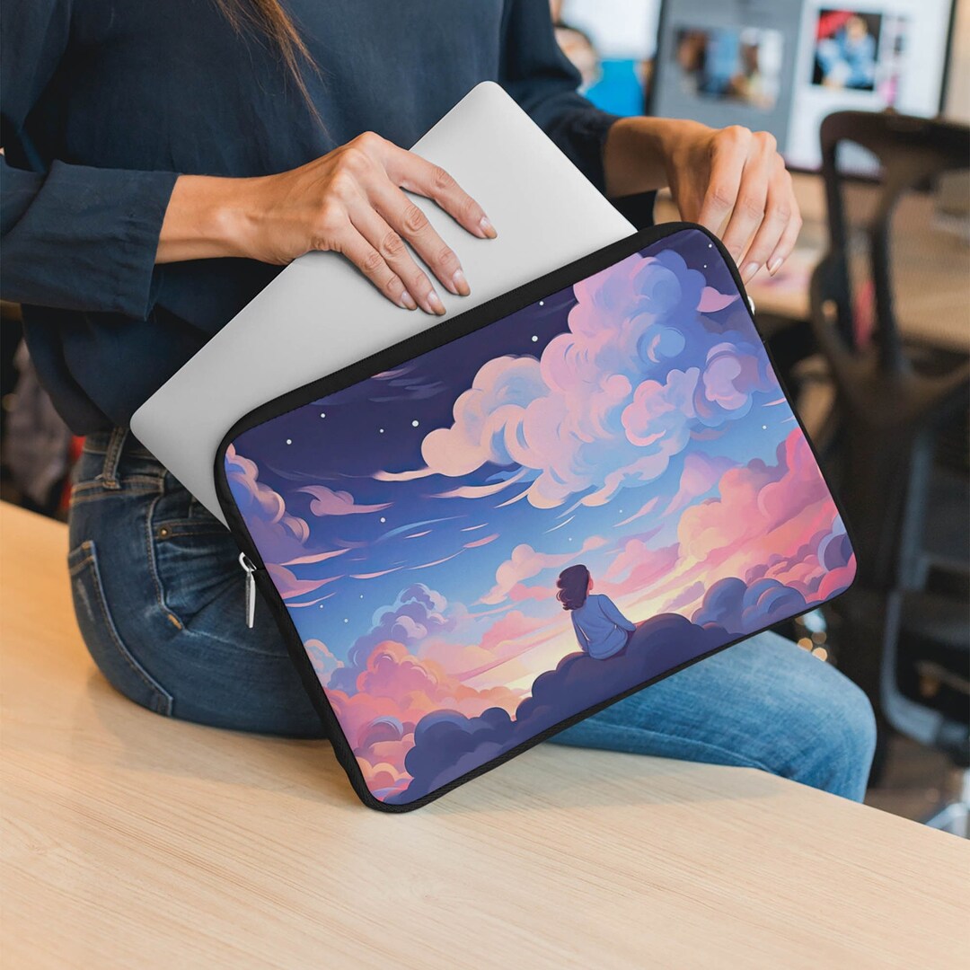 Kawaii Anime Cloud 13 Inch Laptop Sleeve - Dreamy Pink Protective Bag ...