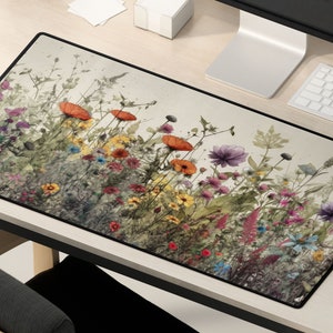 Cottagecore Desk Mat, Floral Xl Mousepad, Deskmat Aesthetic, Cute Plant ...