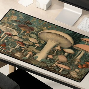 Mushroom Desk Mat, Cottagecore Desk Mat, Fairy Desk Mat, Whimsical Desk ...